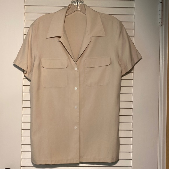 Tops | Boxy Soft Camp Type Shirt Bust Flap Pockets Short Sleeve Even ...